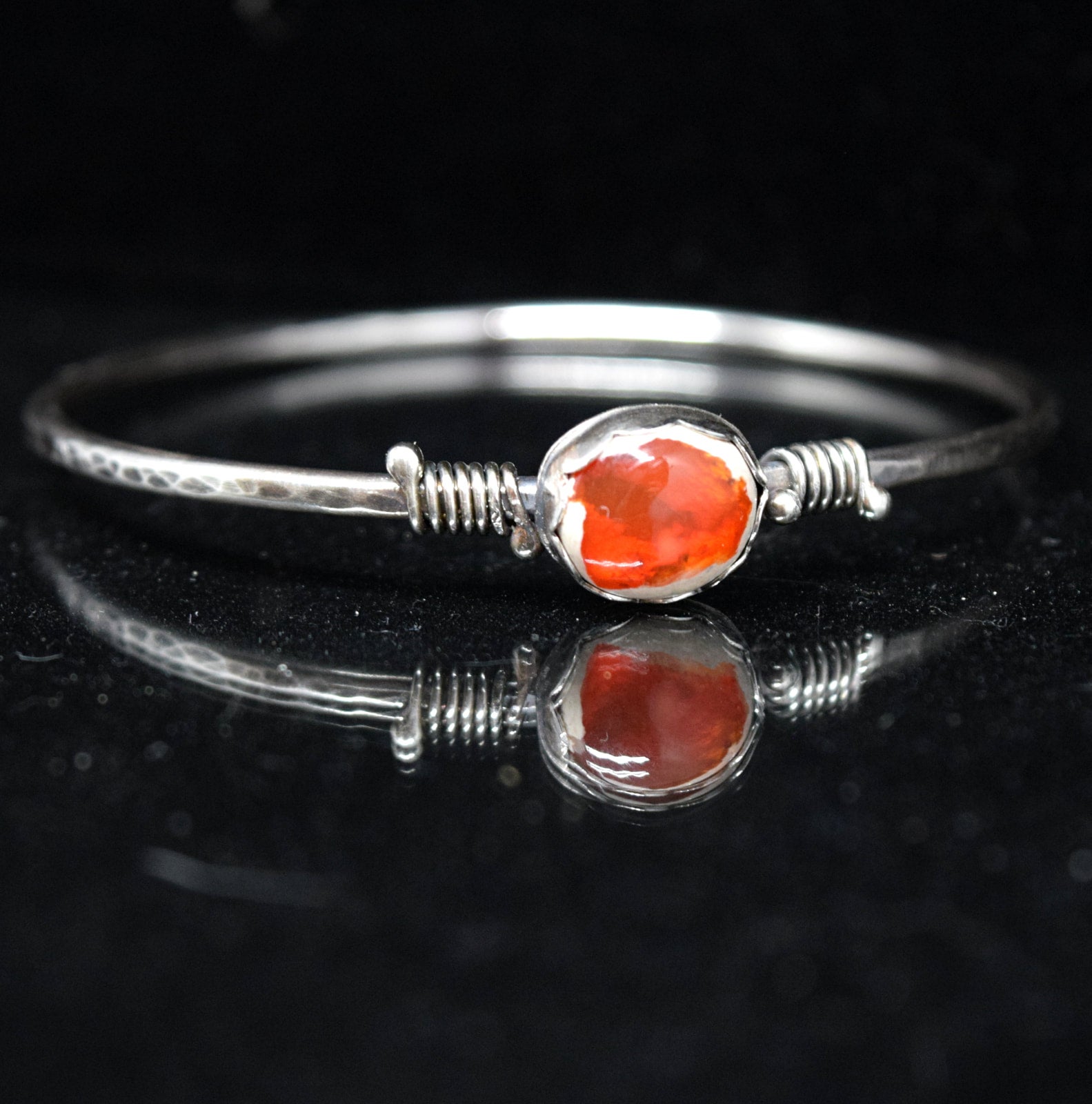 Mexican Fire Opal Bangle